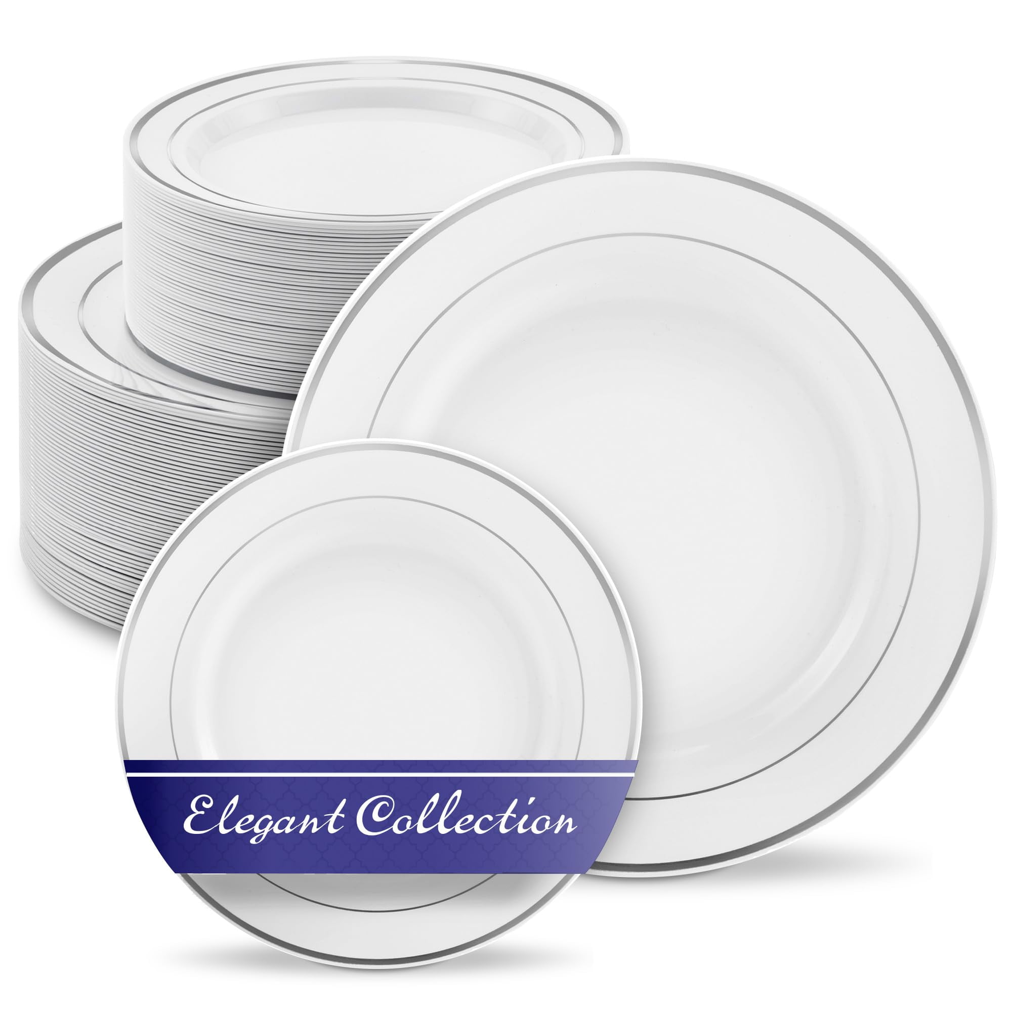 Dinner and Dessert Plates IEF31 Set Disposable - 200 Pieces (10" + 7 ...