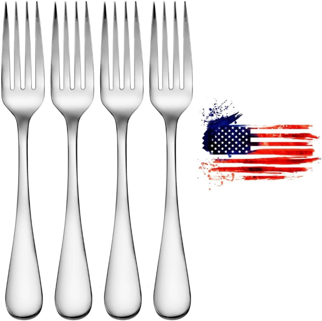 Dinner Forks Made in USA Set of 12 18/10 Stainless Steel Flatware ...