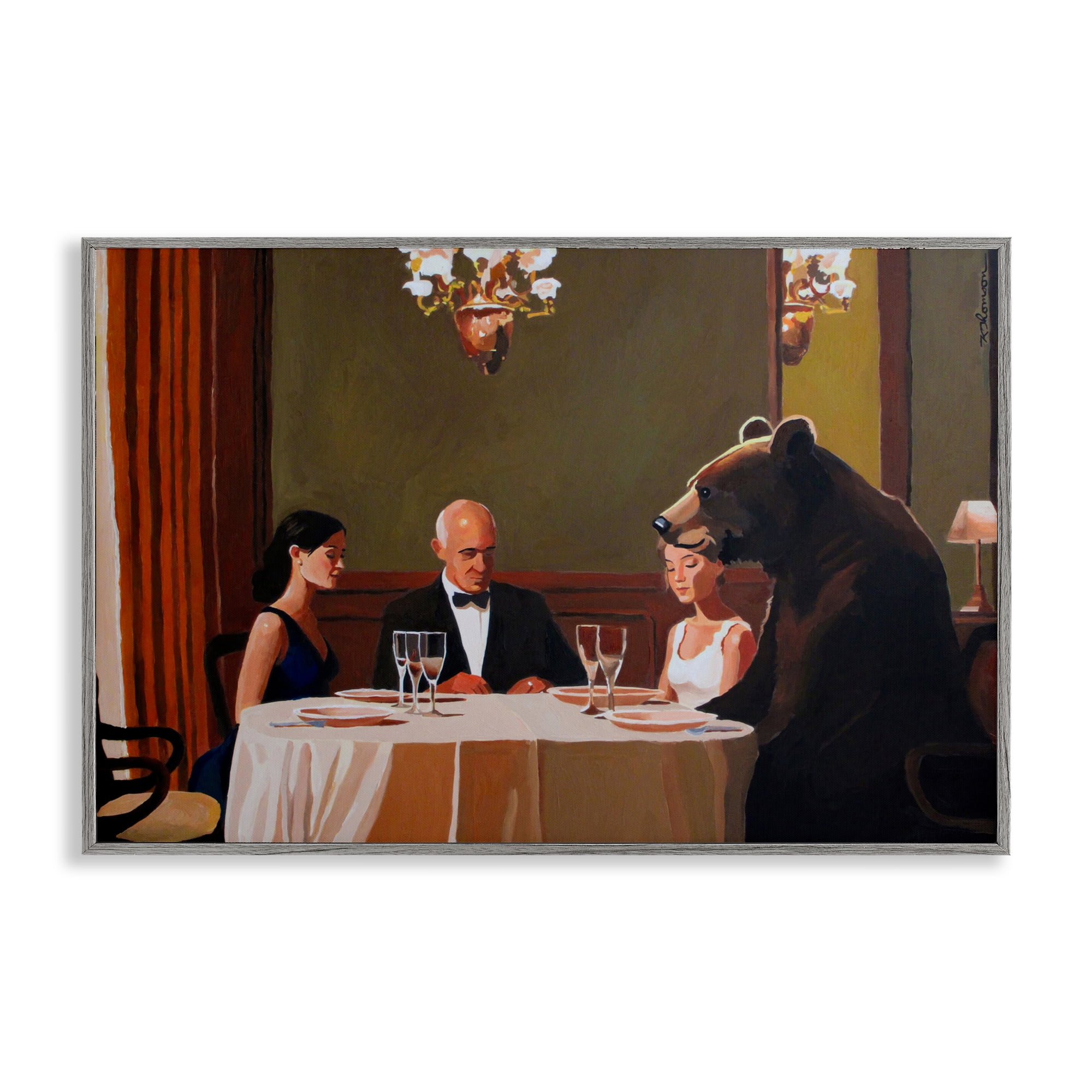 Dinner Guests & Steve Gray Framed Giclee Art, design by Keith Thomson ...