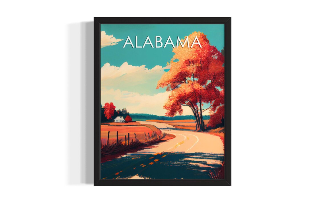 Alabama Autumn States Art Print, Living Room Wall Art #842, Unframed ...