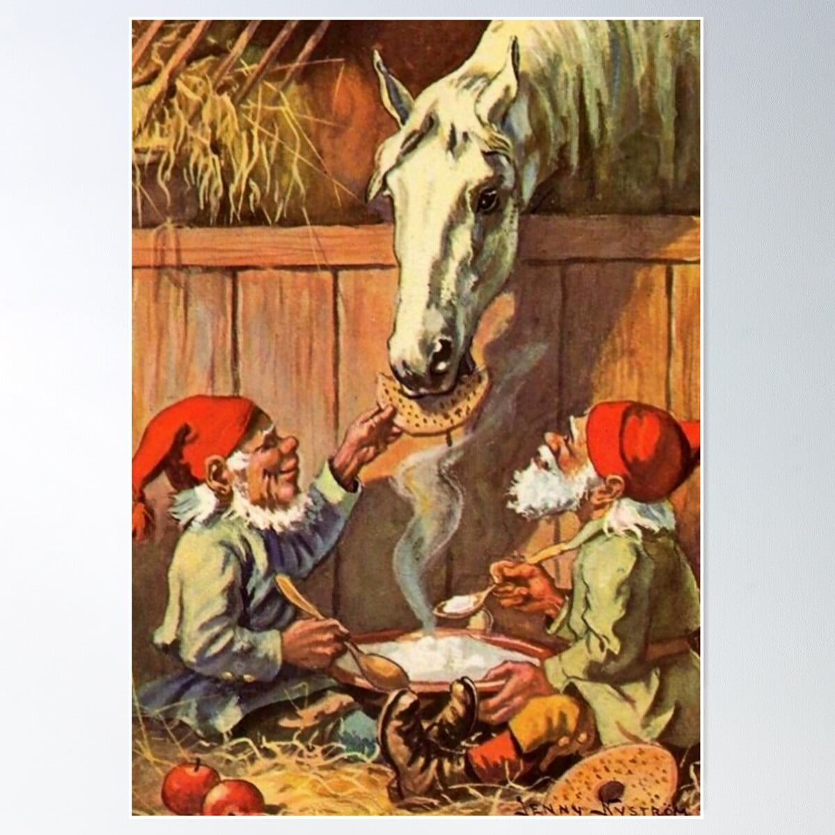 “Dinner In The Stables” By Jenny Nystrom Poster Wall Art, Modern Wall ...