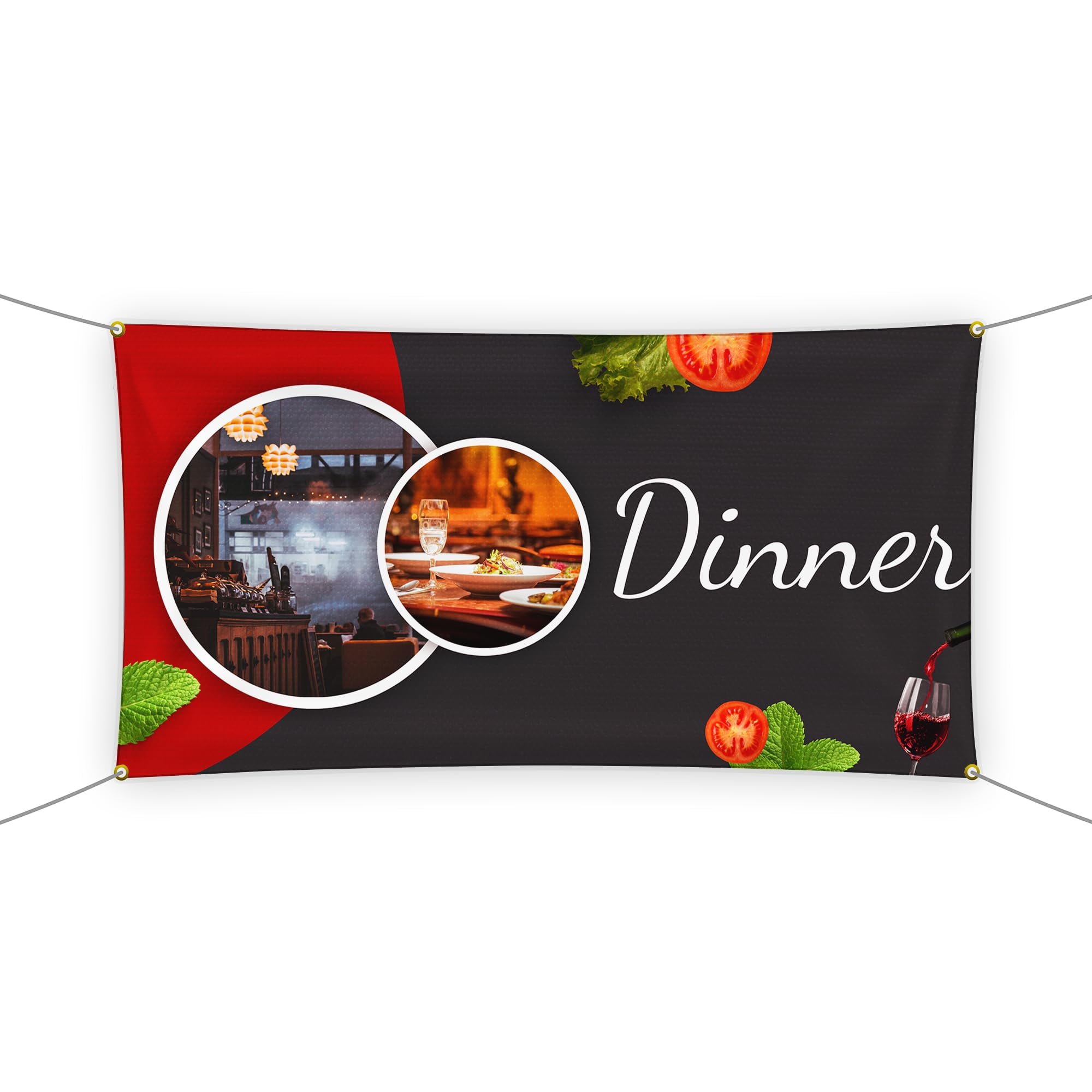 Dinner Large Banners and Signs for Outdoor by DreamController-Polyester ...