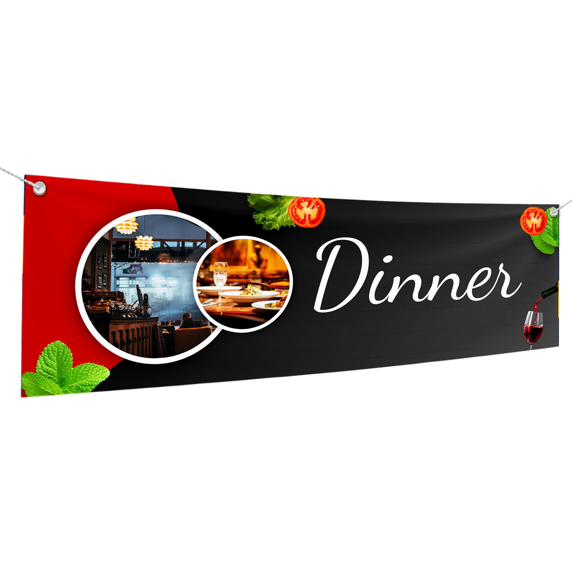 Dinner Large Banners and Signs for Outdoor by DreamController-Polyester ...