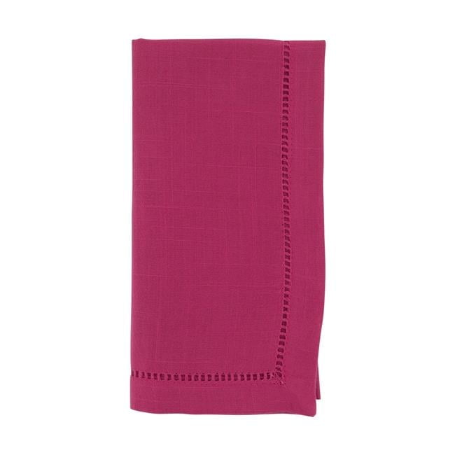 Dinner Napkin with Hemstitched Border, Fuchsia - Set of 12 - Walmart.com