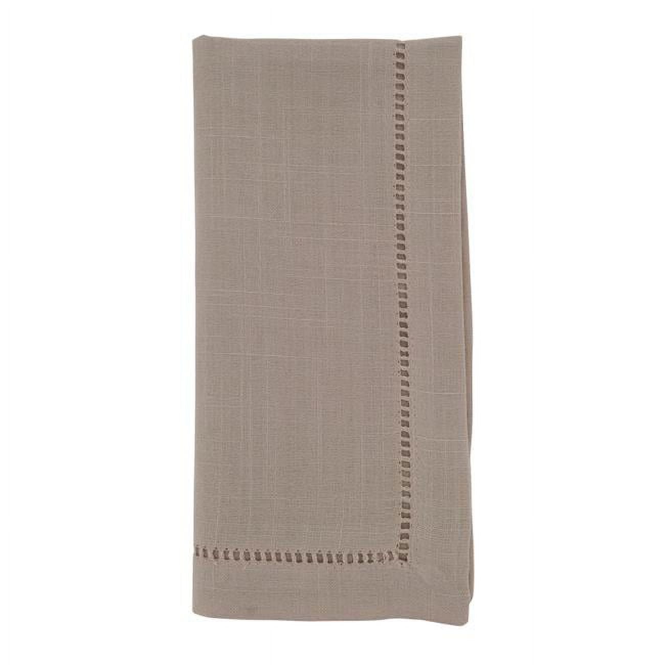 Dinner Napkin with Hemstitched Border, Taupe - Set of 12 - Walmart.com
