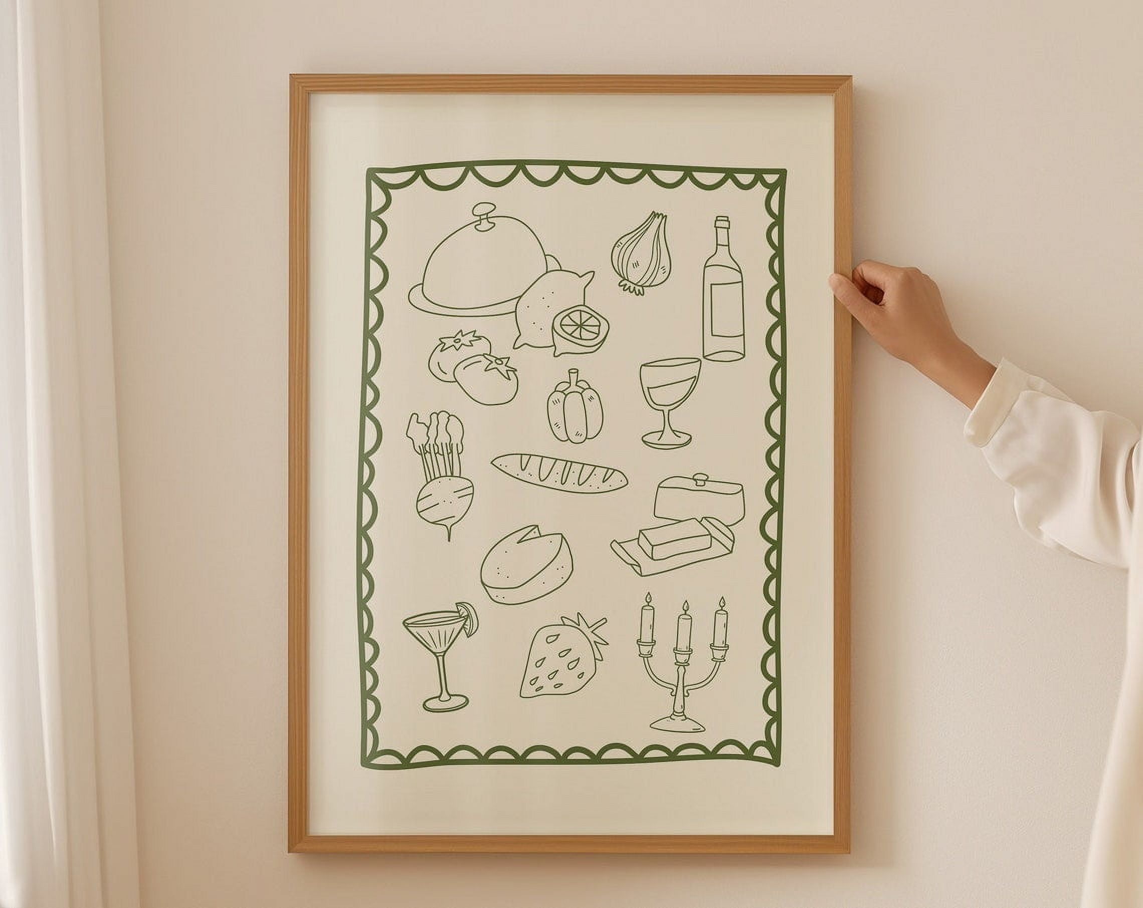 Dinner Party Poster Vintage Food Poster Trendy Kitchen Decor Wine And ...