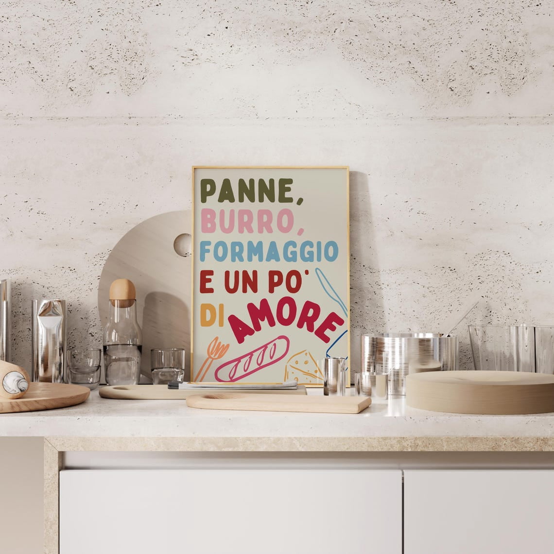 Dinner Party Print Italian Saying Art Print Italian Kitchen Decor ...