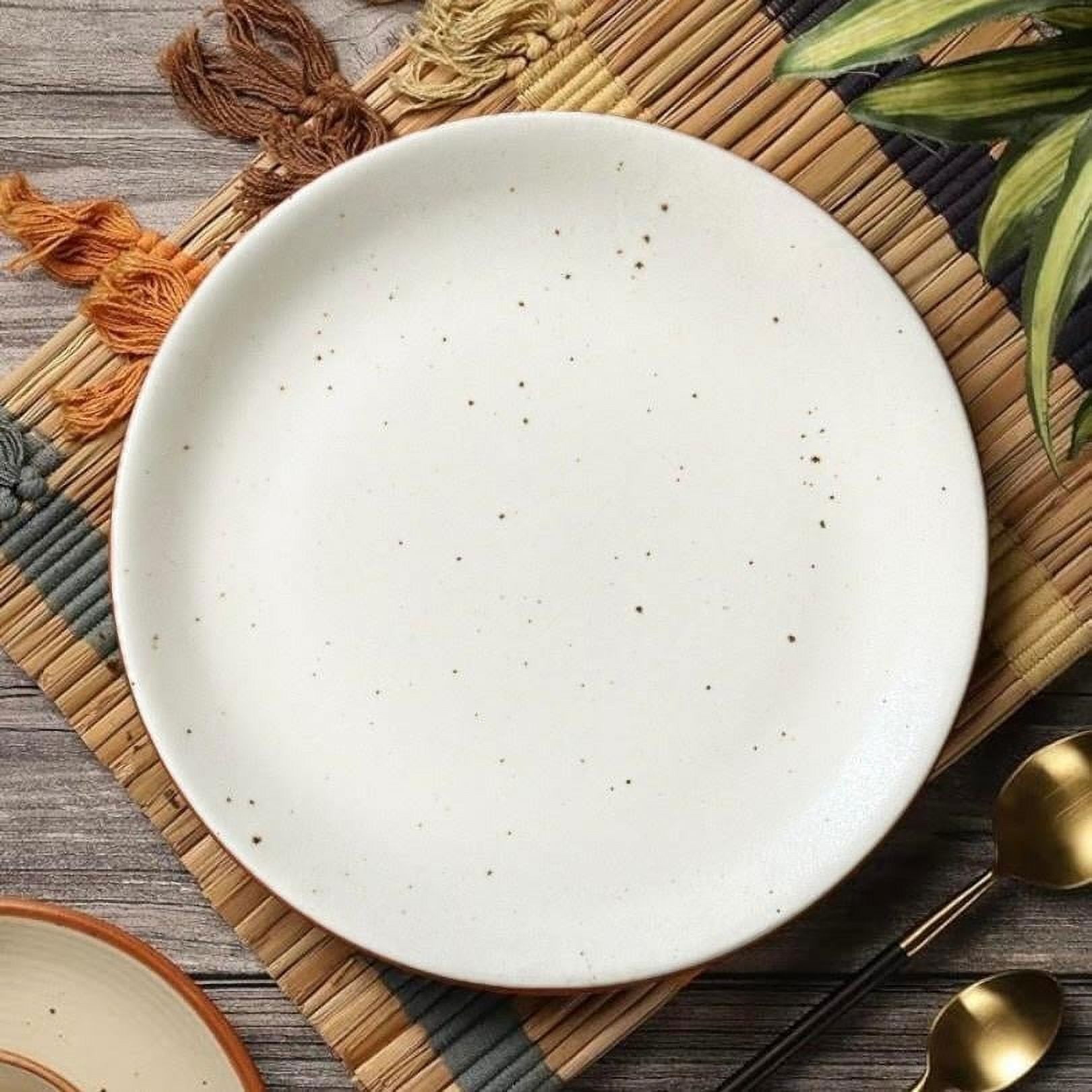 By The Earth Living | Dinner Plate | Cream White Speckled (Plain ...