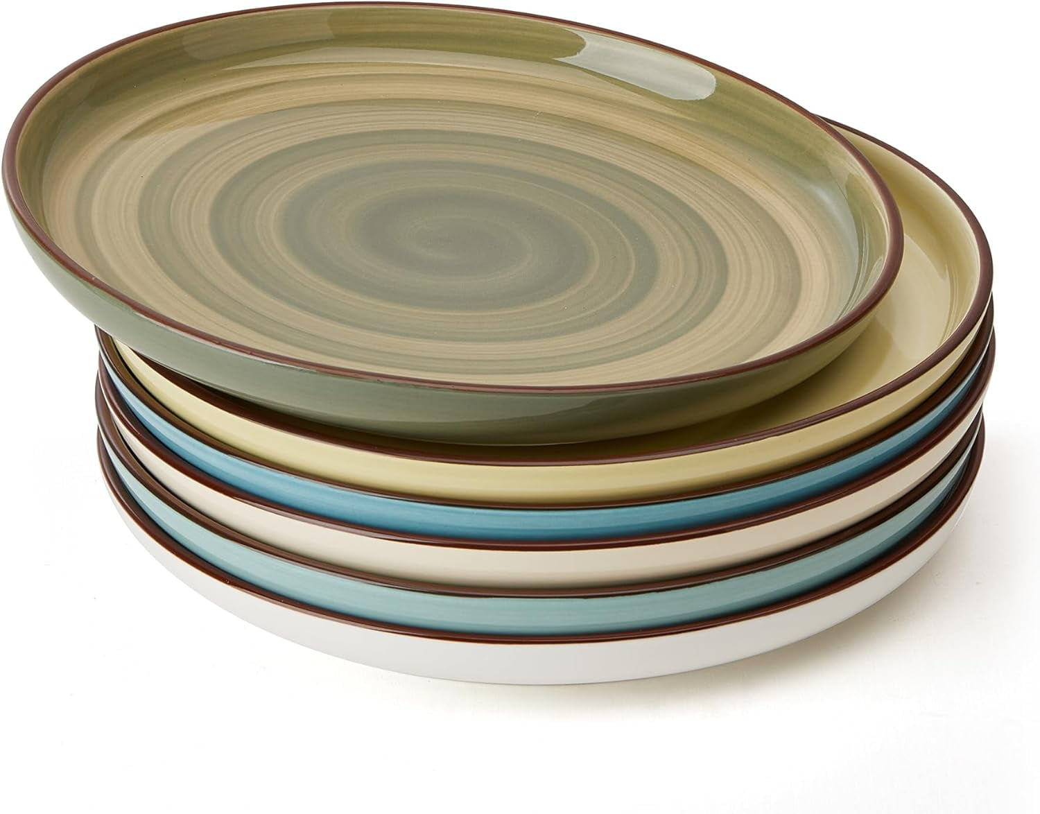 Dinner Plates, 10 Inch Round Porcelain Plates, Dish Set for Lunch ...