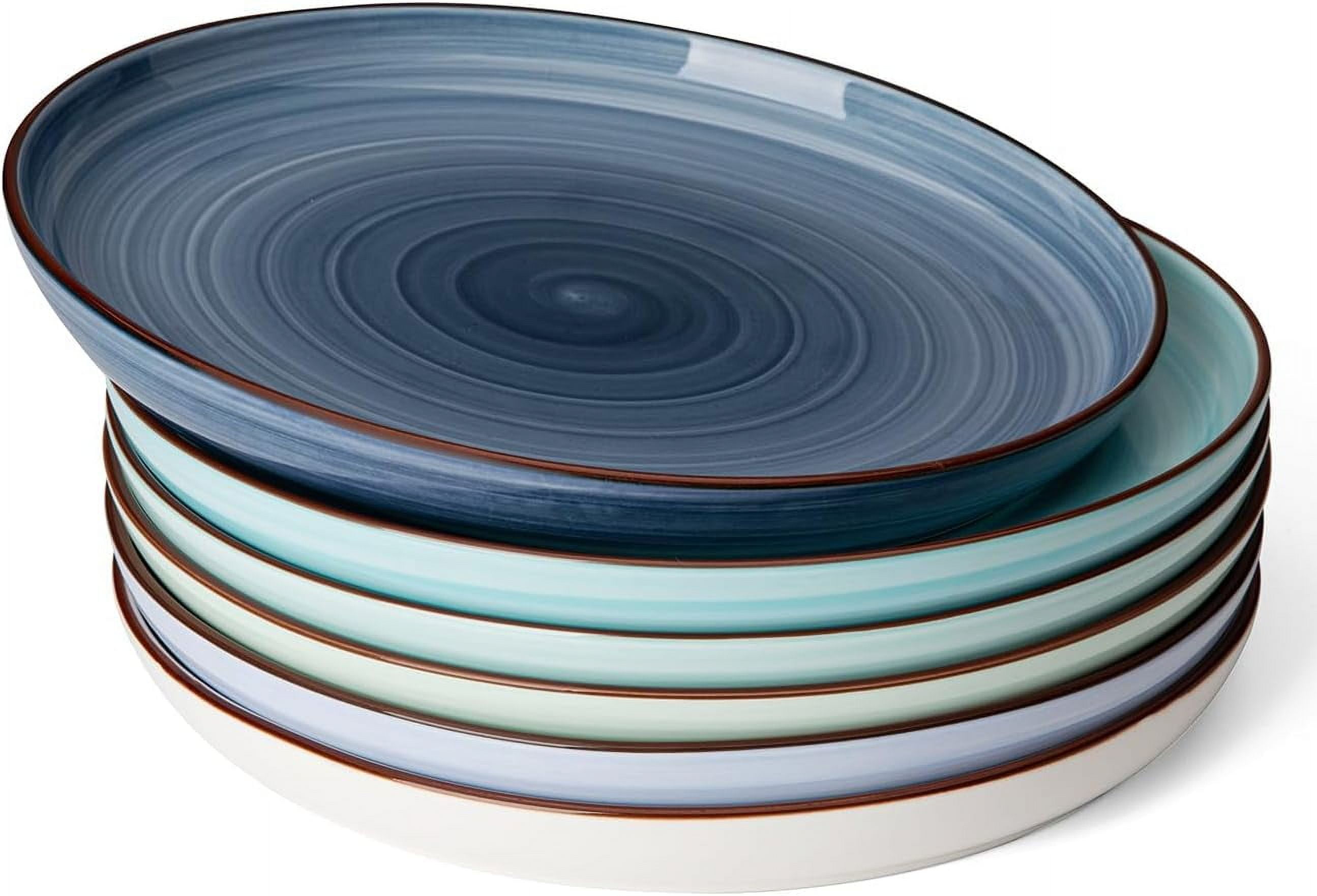 Dinner Plates, 10 Inch Round Porcelain Plates, Dish Set for Lunch ...