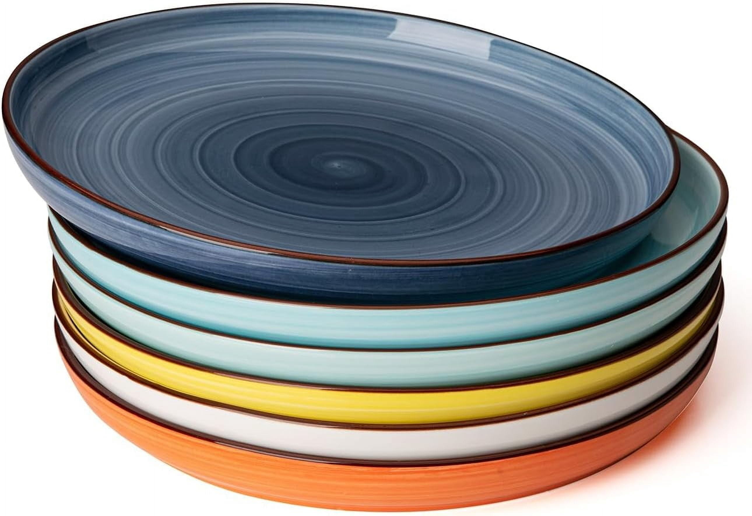 Dinner Plates, 10 Inch Round Porcelain Plates, Dish Set for Lunch ...