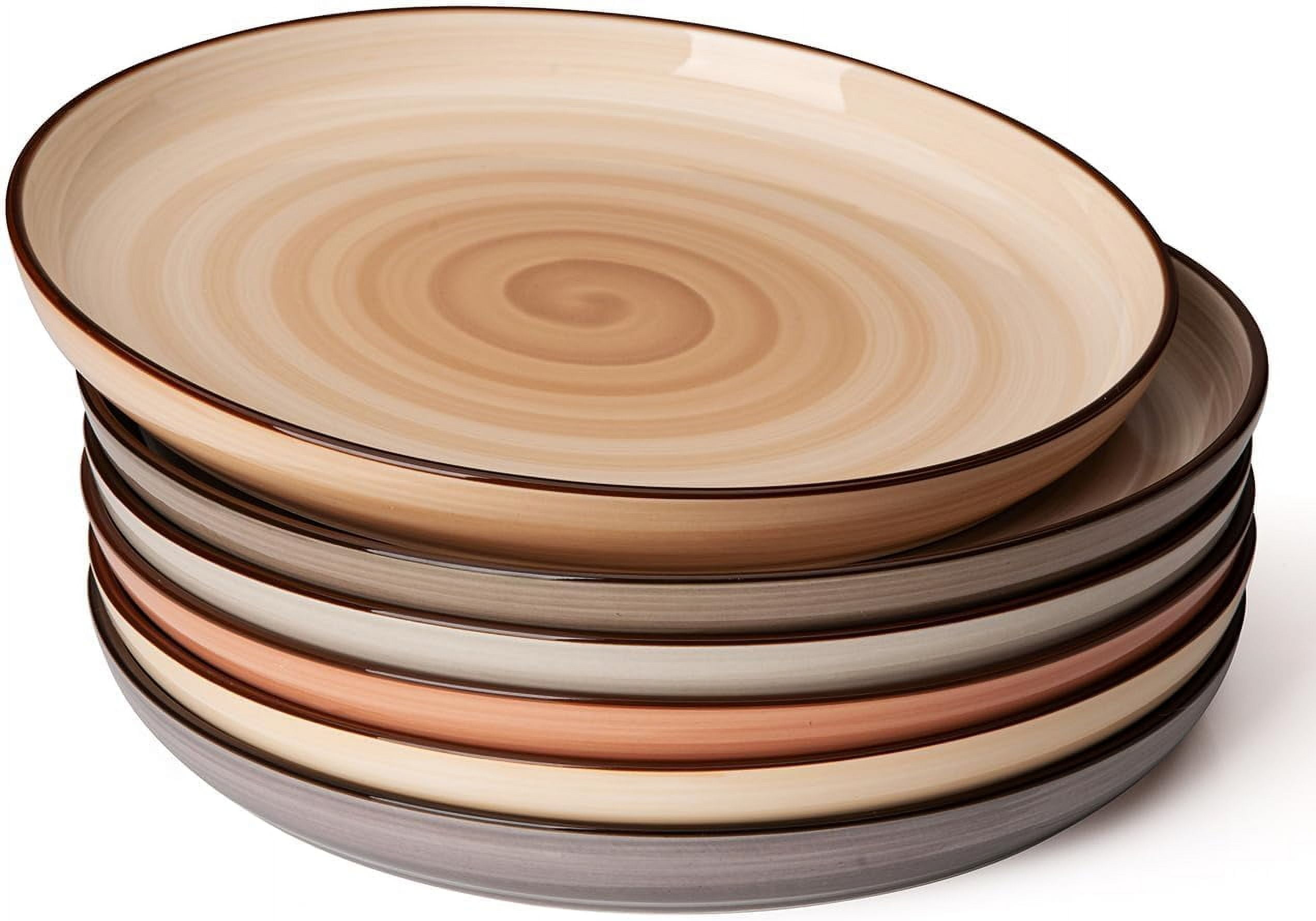 Dinner Plates, 10 Inch Round Porcelain Plates, Dish Set for Lunch ...