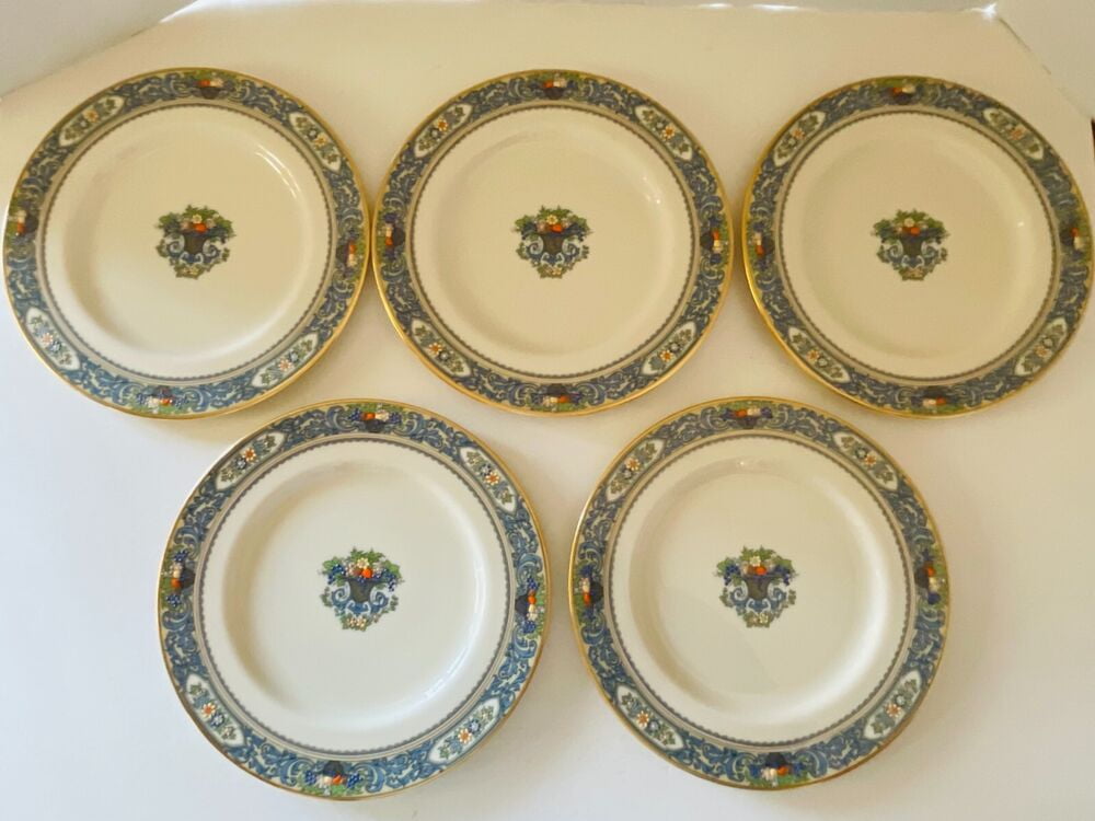 Dinner Plates Gold Back Print - Set of 5, Plate Diameter: 10 1/2", Gold ...