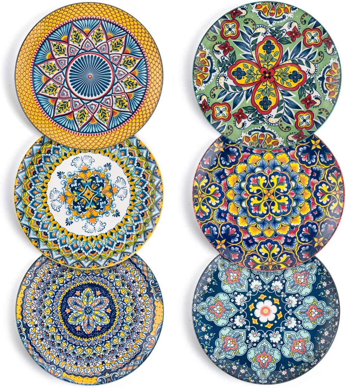 Dinner Plates Set of 6-10.5 Inch Large Dessert, Pasta, Salad Plate ...