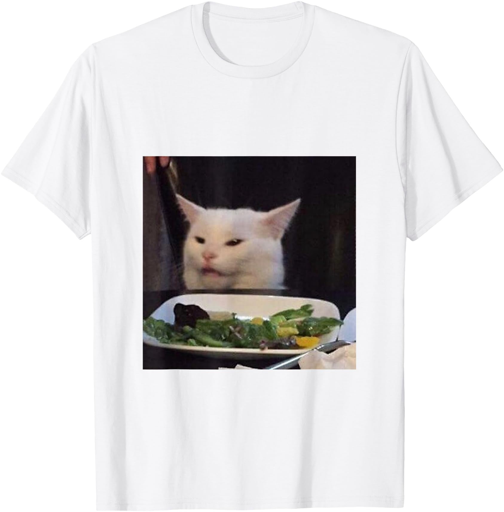 Dinner Table Cat Meme Funny Internet Yelling Gift T-Shirt,Sport Grey ...