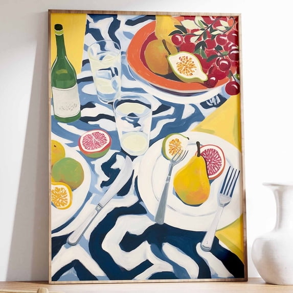 Dinner Table Food Retro Kitchen Poster UNFRAMED PAPER POSTER, Home ...