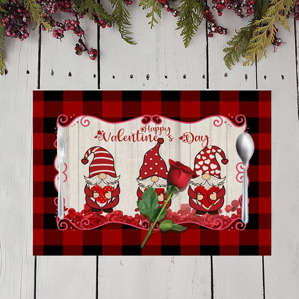 Dinner Table Mat,Valentine Placemat,Stain Resistant Mat,Table Heat ...