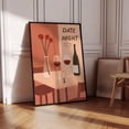 Dinner For Two Date Night Print Kitchen Poster Mid Century Wall Art Bar ...