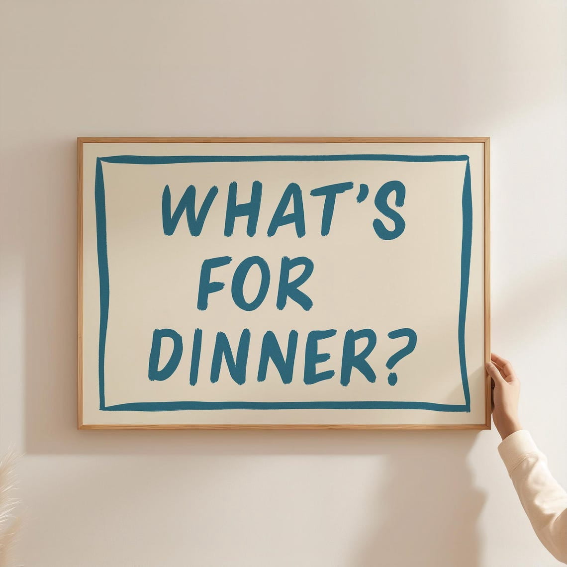 What'S For Dinner Wall Art, Trendy Kitchen Print, Horizontal Kitchen ...