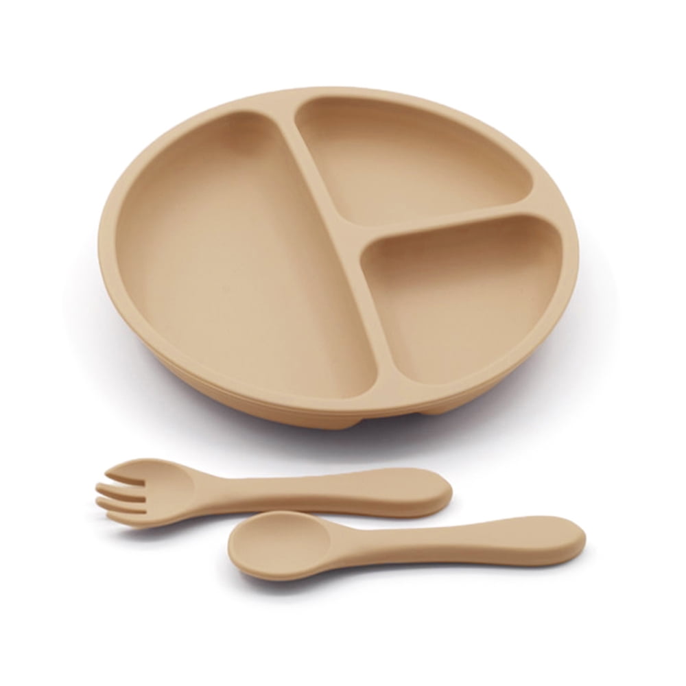 Dinner plate,And Toddlers Silicone Spoon Baby Silicone Plate Free ...