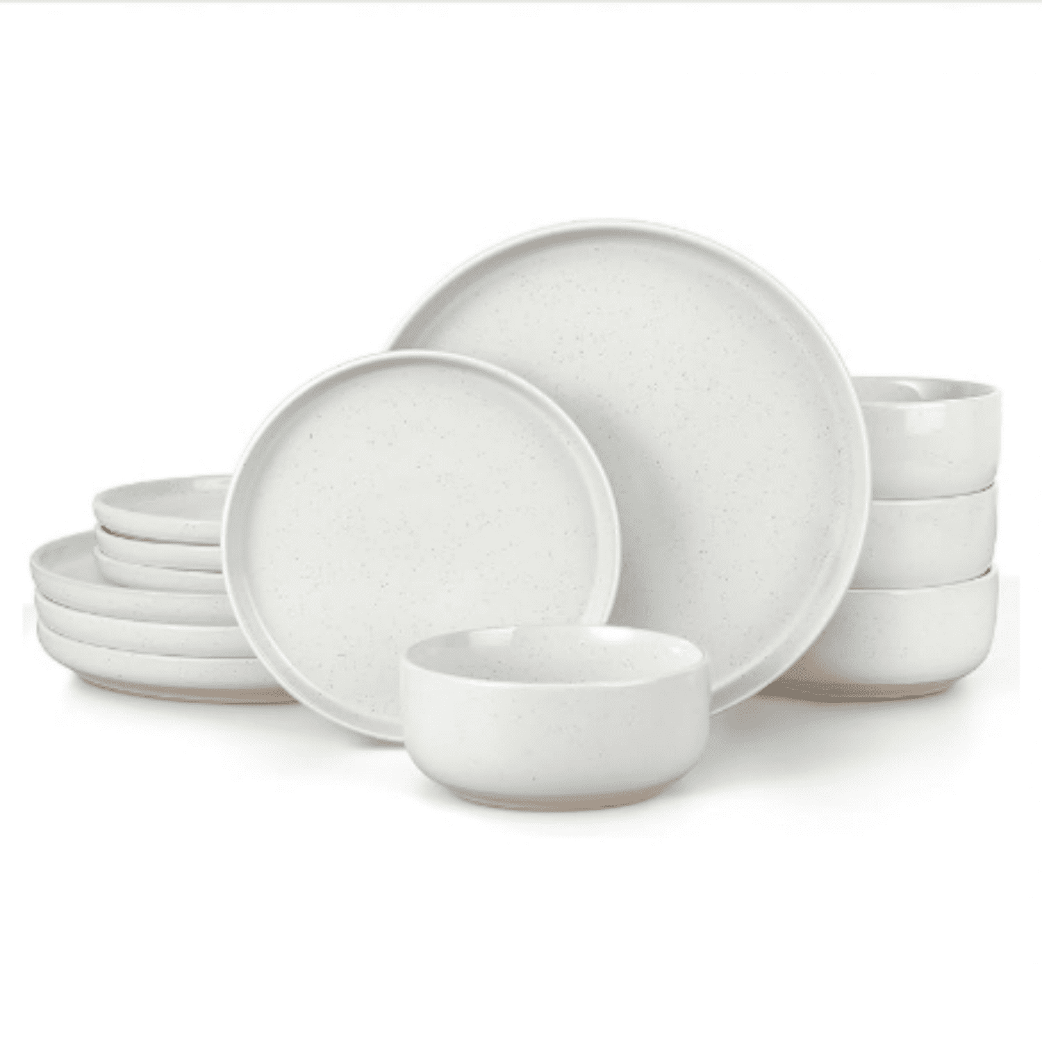 Dinnerware Dishes Sets for 4, 12 Piece Stoneware Plates and Bowls Sets ...