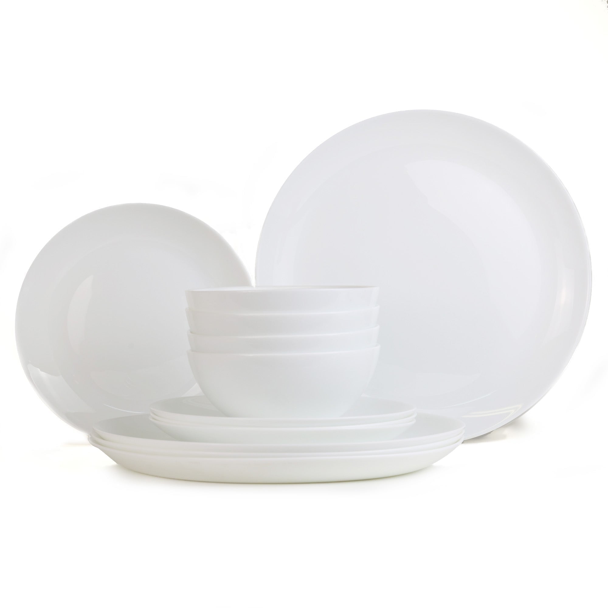 12 pcs Durable Porcelain Dinnerware Set for 4 | Microwaveable ...
