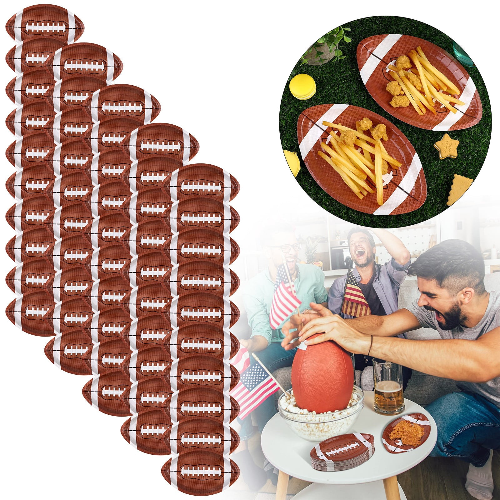 Dinnerware Set,Football Shaped Disposable Paper Plates Football Plates ...