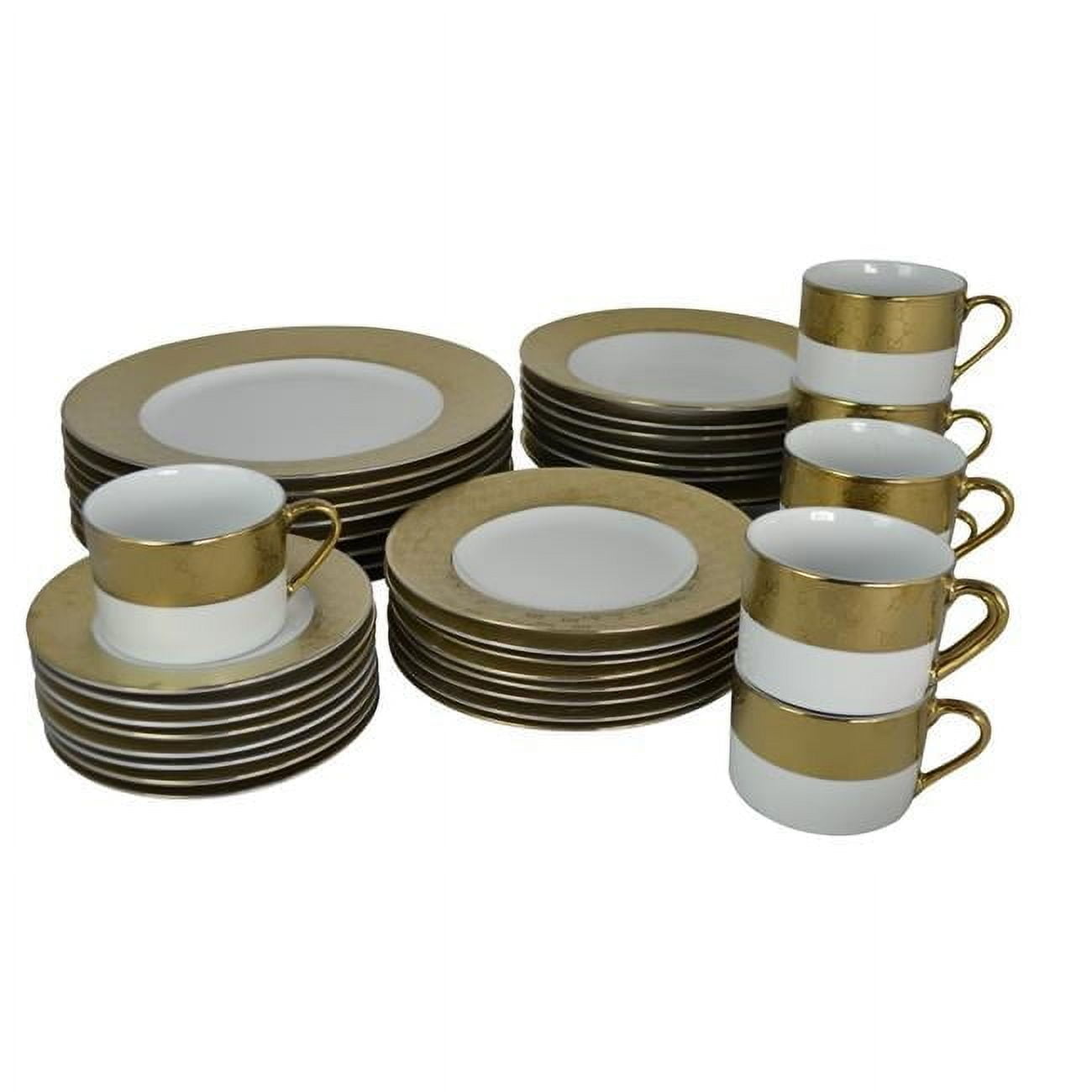 Dinnerware Set, Guccie in Gold - 40 Piece - Walmart.com