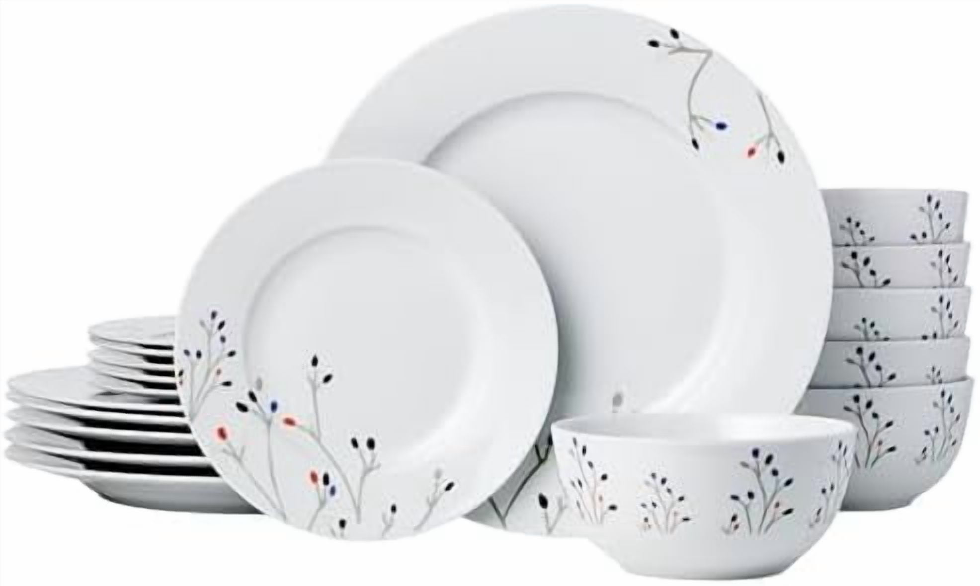 Basics 18-Piece Complete Kitchen Dinnerware Set, Microwave and ...