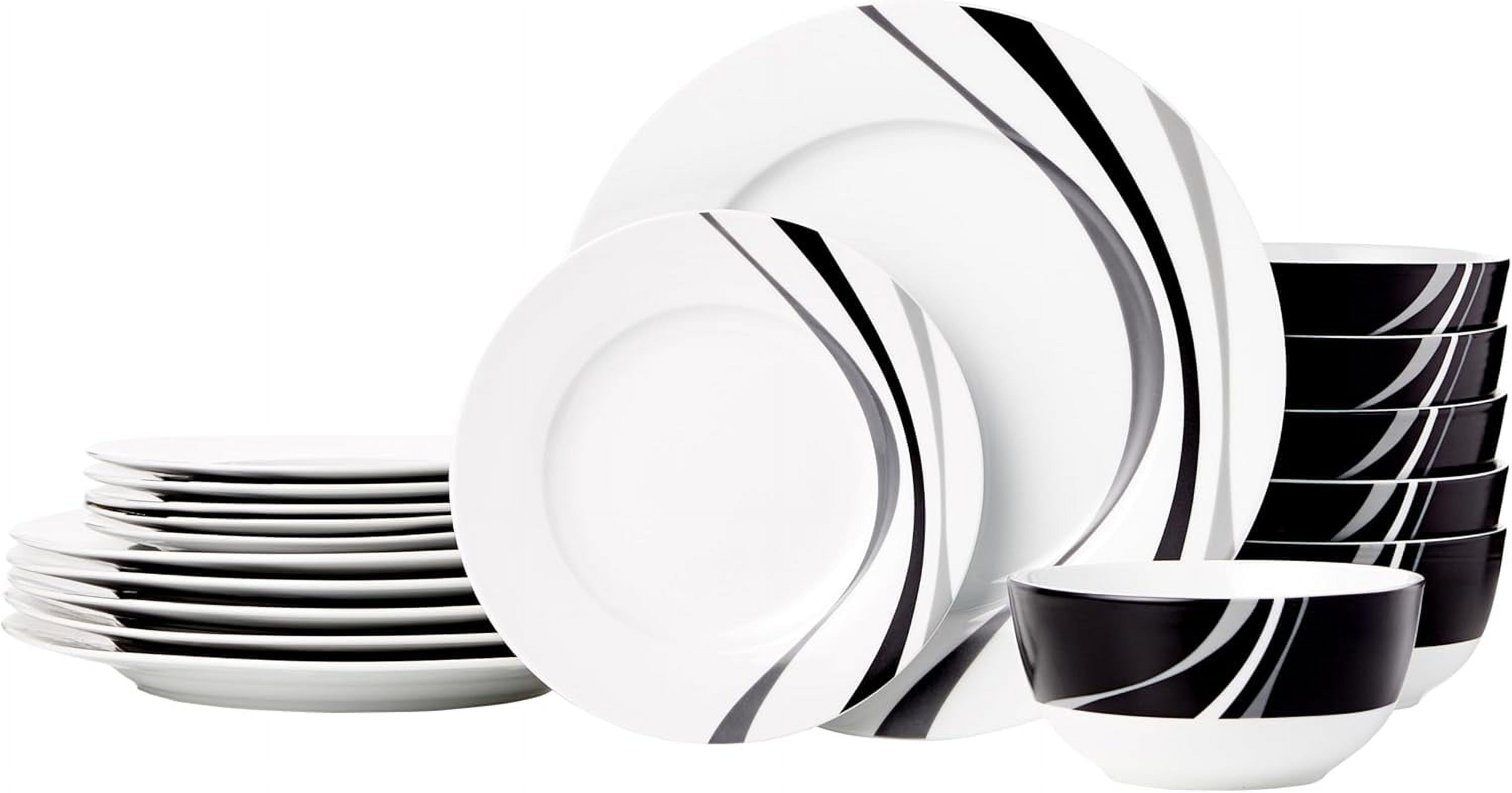 Dinnerware Set, Microwave and Dishwasher Safe, Service for 6, 18-Piece ...