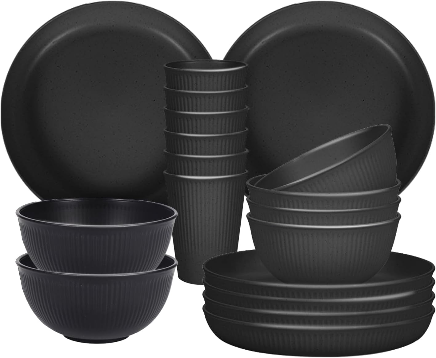 Dinnerware Set for 6, 18 piece Lightweight Unbreakable Dinnerware Set ...
