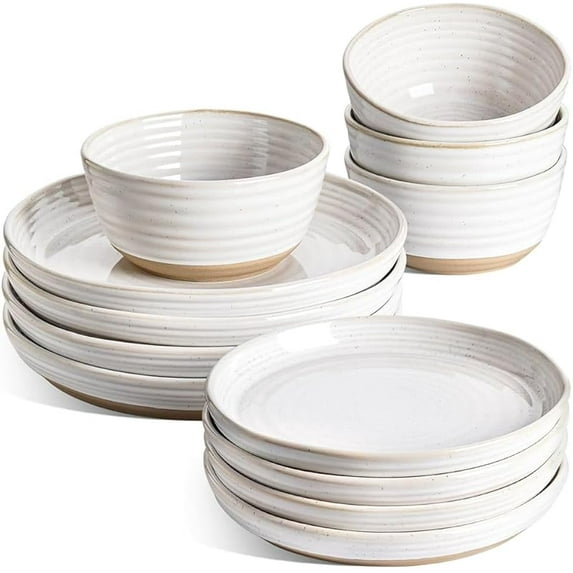 Dinnerware Sets 12 PCS, Ceramic Plates and Bowls Set, For Housewarming ...