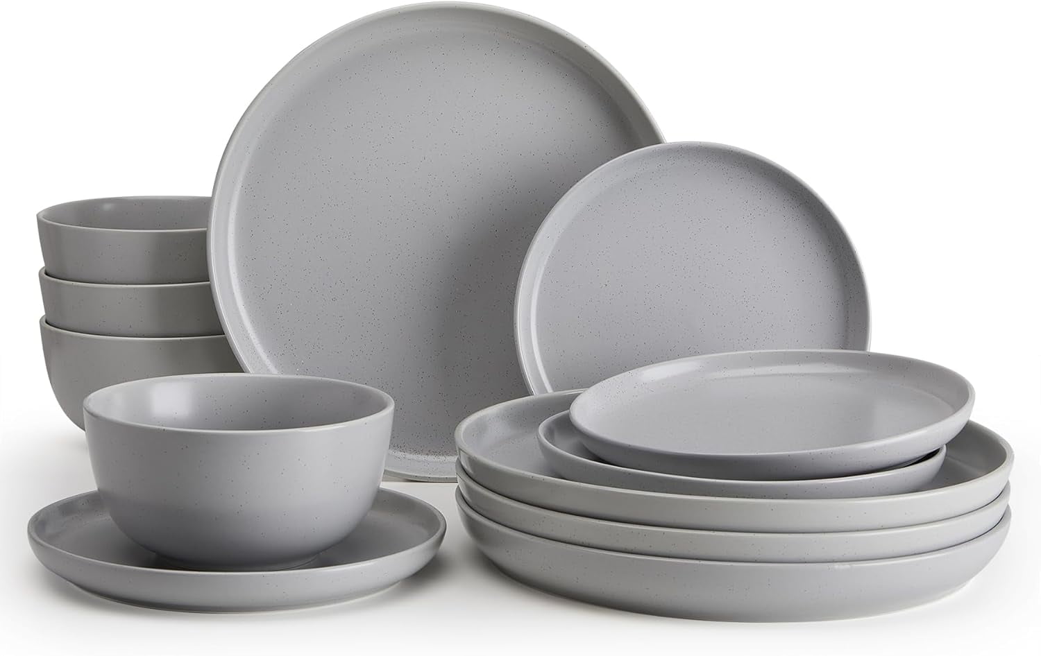 Dinnerware Sets,12 Pieces Porcelain Round Plates and Bowls Sets, Dishes ...