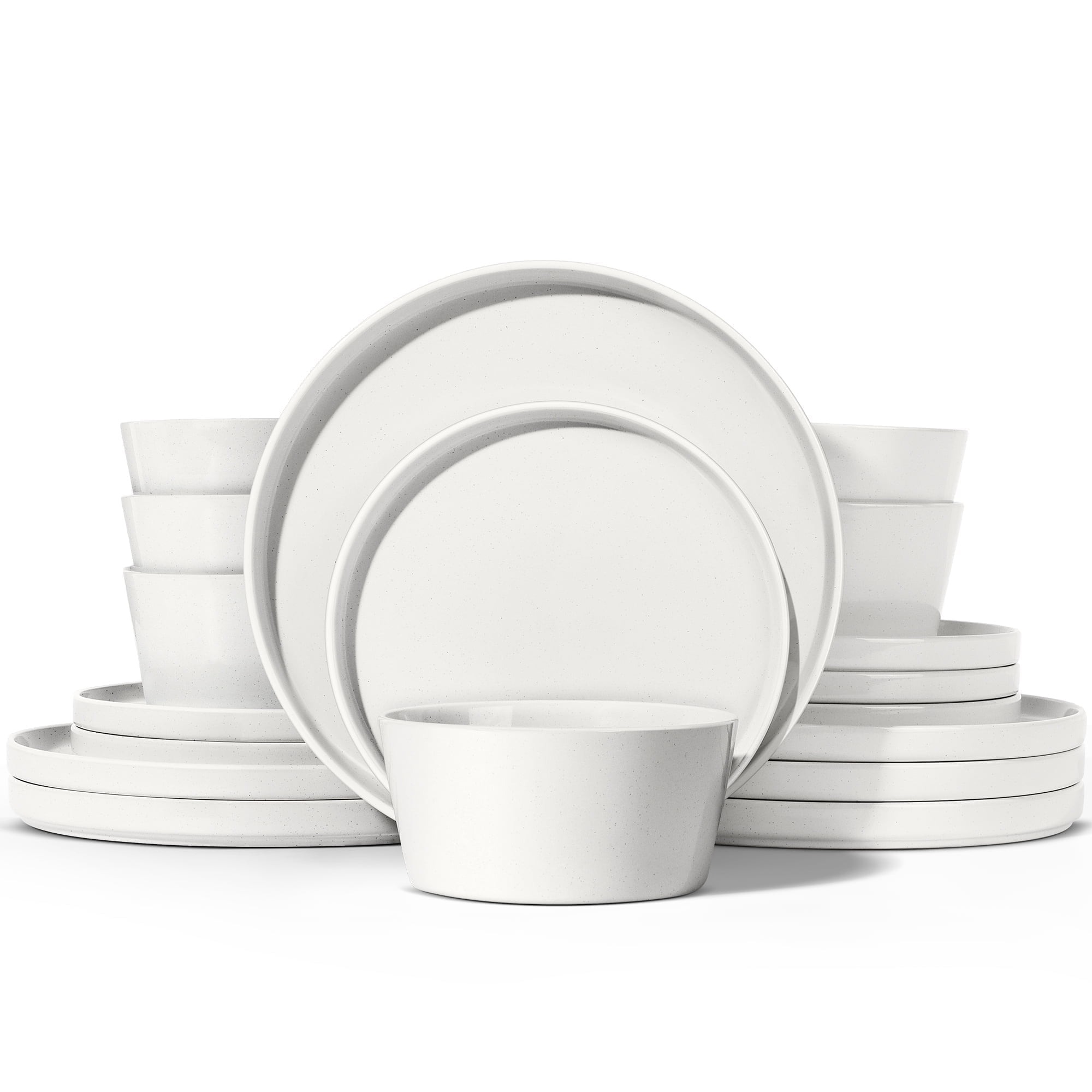 Onader Dinnerware Sets for 6, 18 Piece Plates and Bowls Dish Set ...