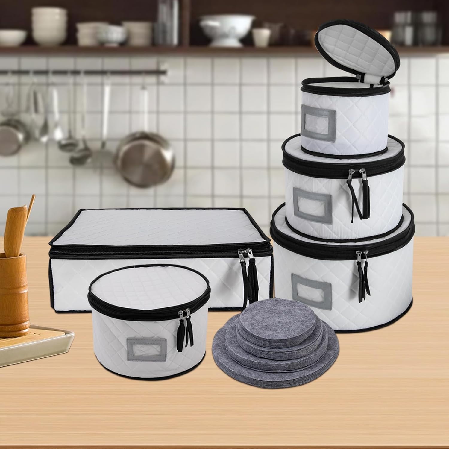 Dinnerware Storage Organizer,Stackable Storage For Plates Platters Mugs ...