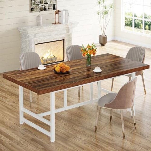 Dinning Table for 6 People 70 inches Home & Kitchen Table Wood Large ...