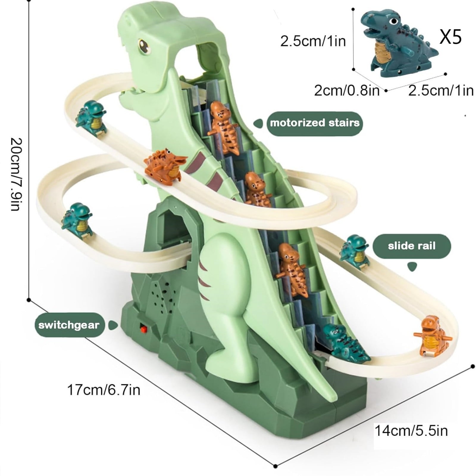 Dino Adventure Climb & Slide Set - Interactive Musical Track Toy with ...