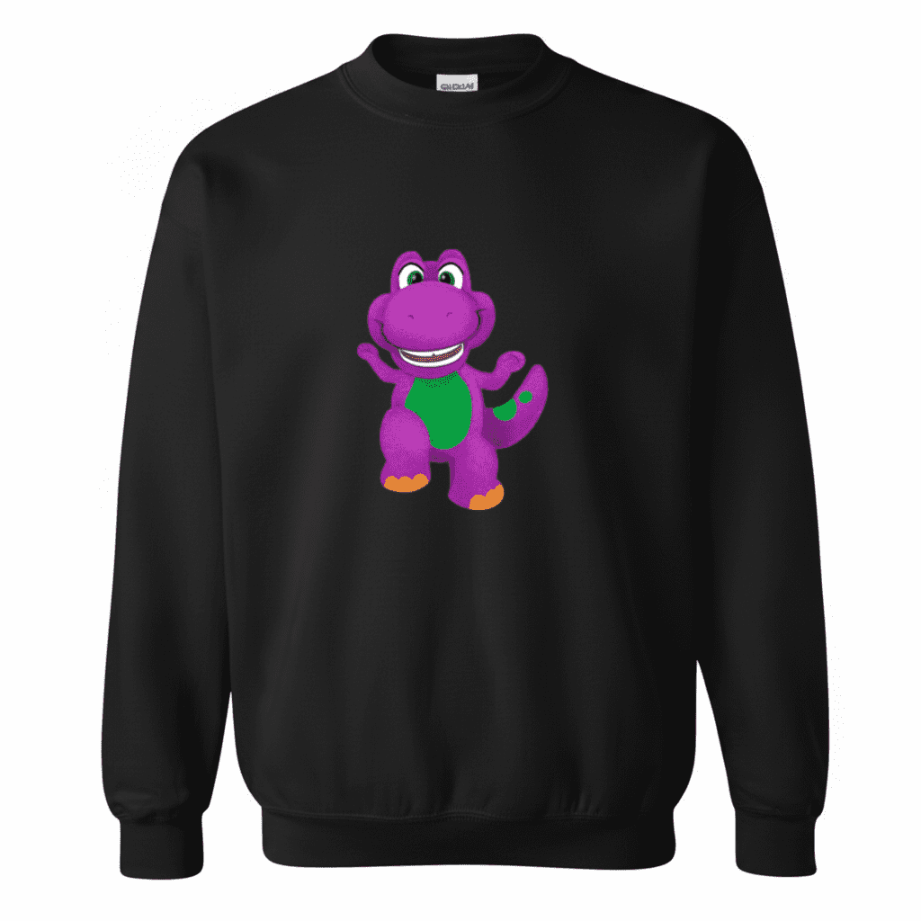 Dino Barney Retro Cartoon Nostalgic Funny Graphic Sweatshirt, up to ...