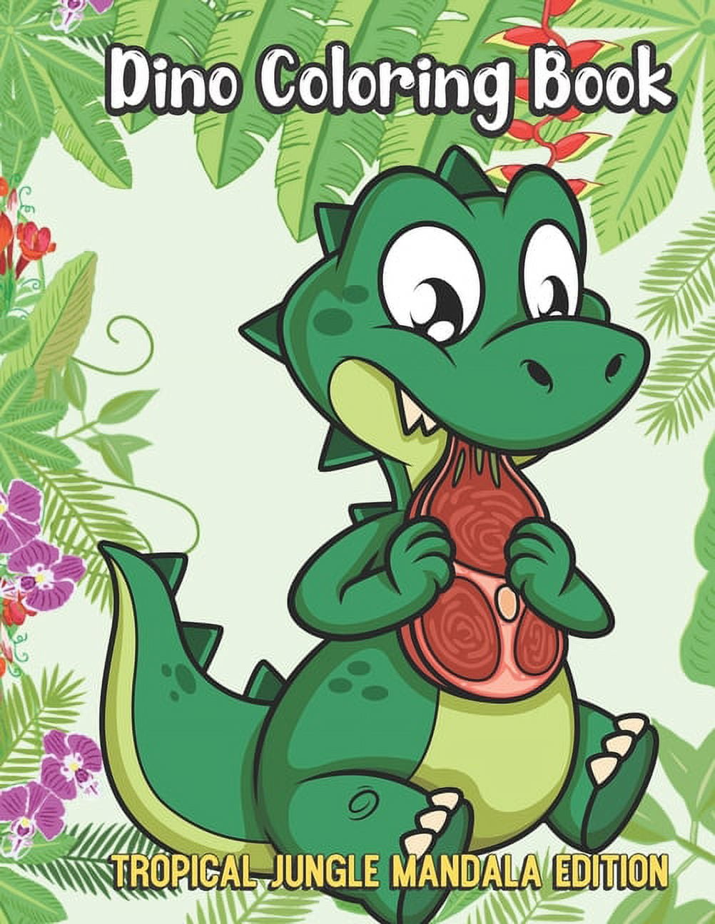 Dino Coloring Book Tropical Jungle Mandala Edition: Funny Animal Jungle ...