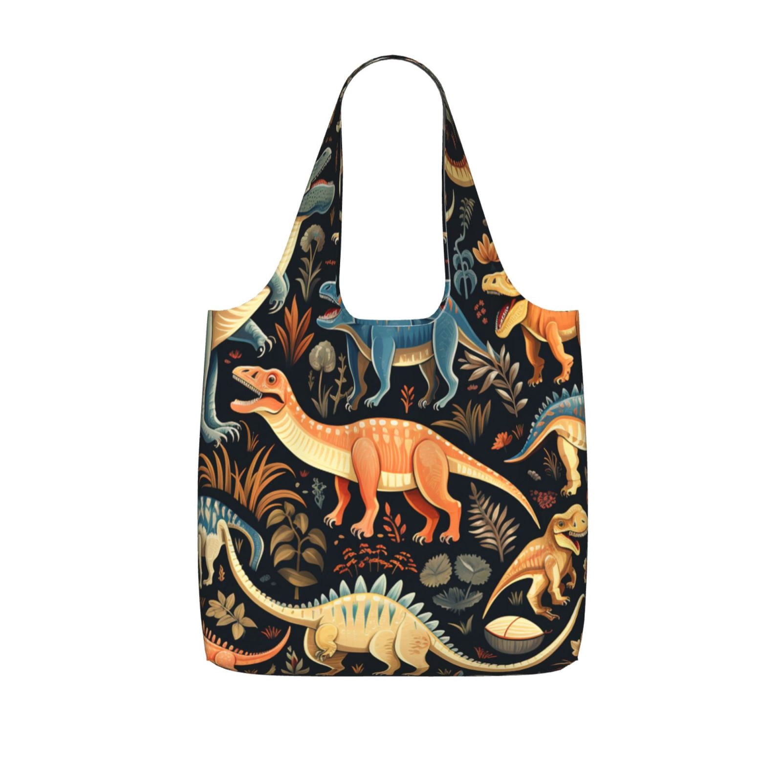 Dino Dinosaur Art Foldable Reusable Shopping Bag Large Capacity Tote ...