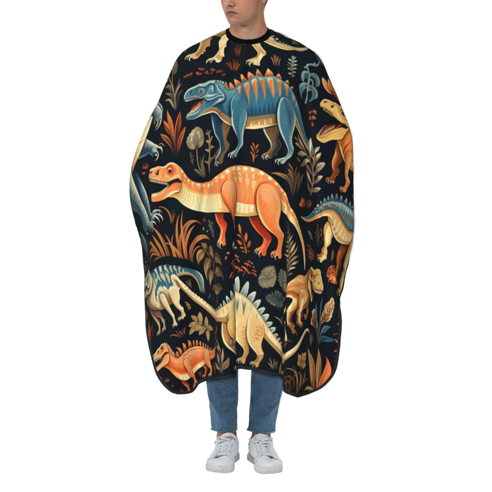 Dino Dinosaur Art Hair Cut Hairdressing Cape Apron Waterproof ...