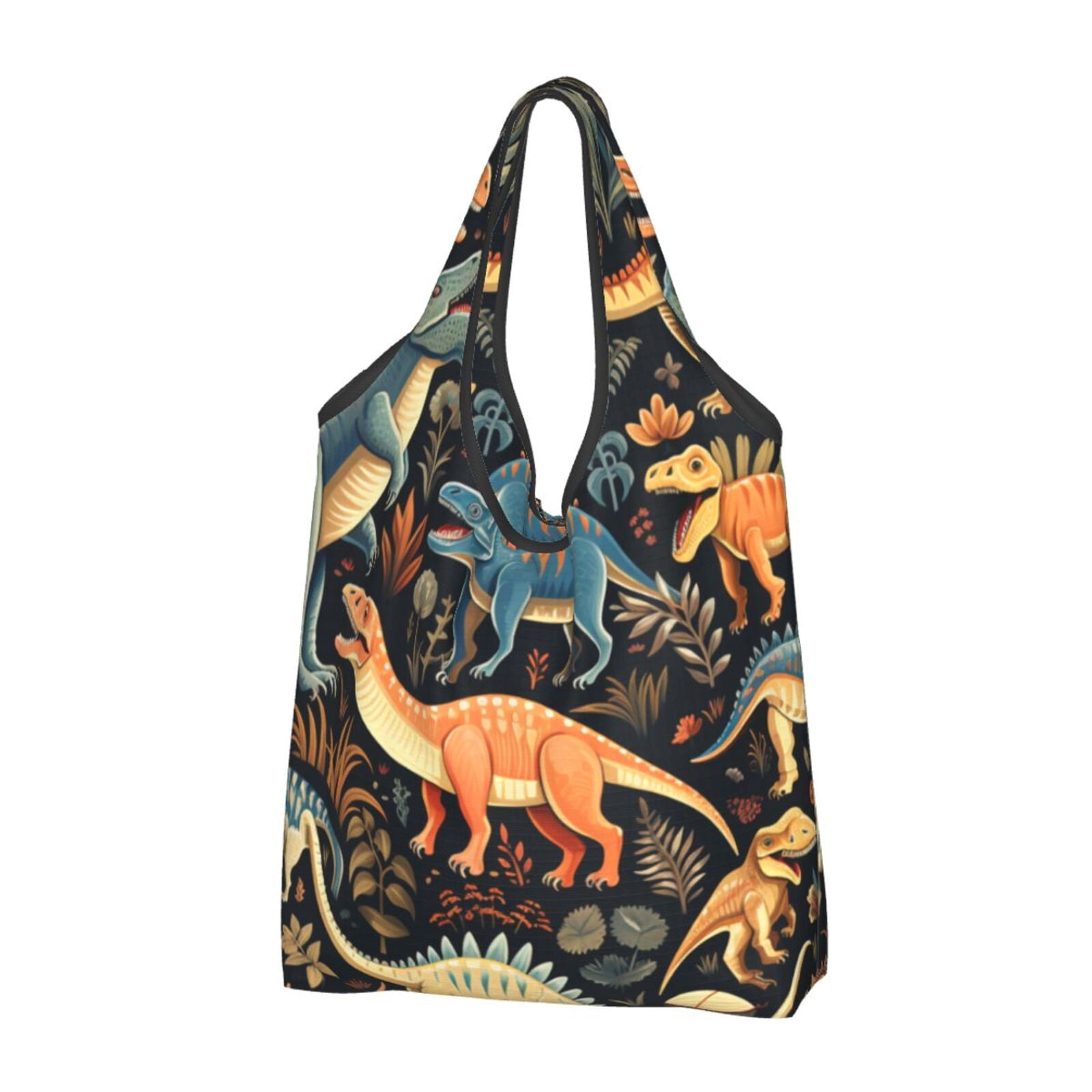 Dino Dinosaur Art Reusable Grocery Bags Shopping Totes Foldable ...