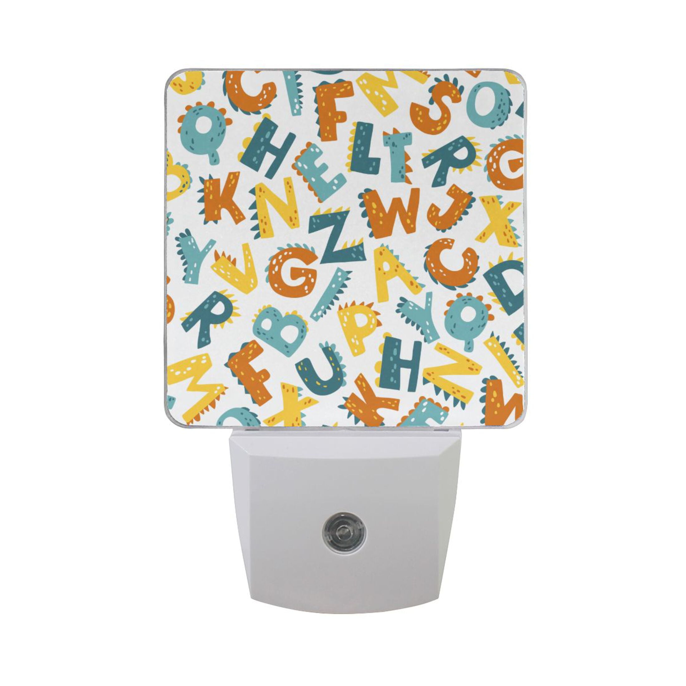 Dino Dinosaurs Alphabet Pattern Night Light LED Dusk to Dawn Night Lamp ...