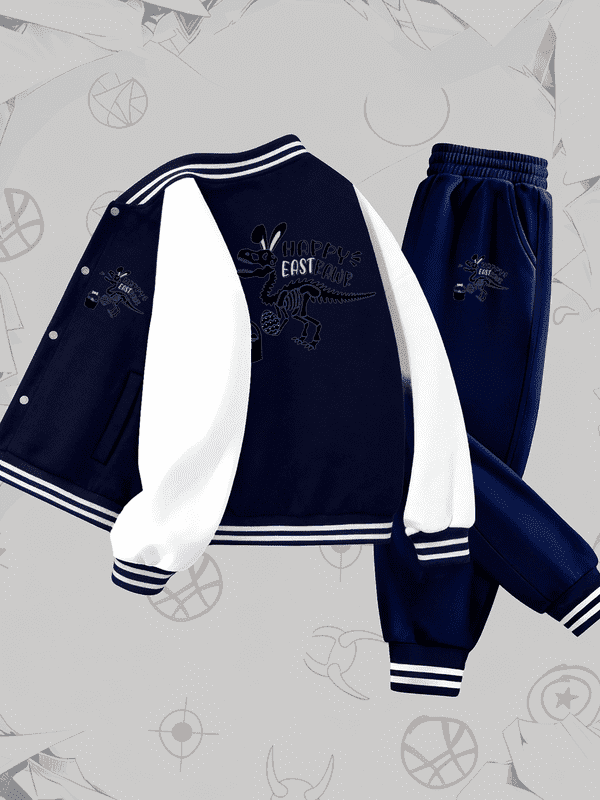 Dino East Tracksuit baseball jacket set funny boy black machine ...