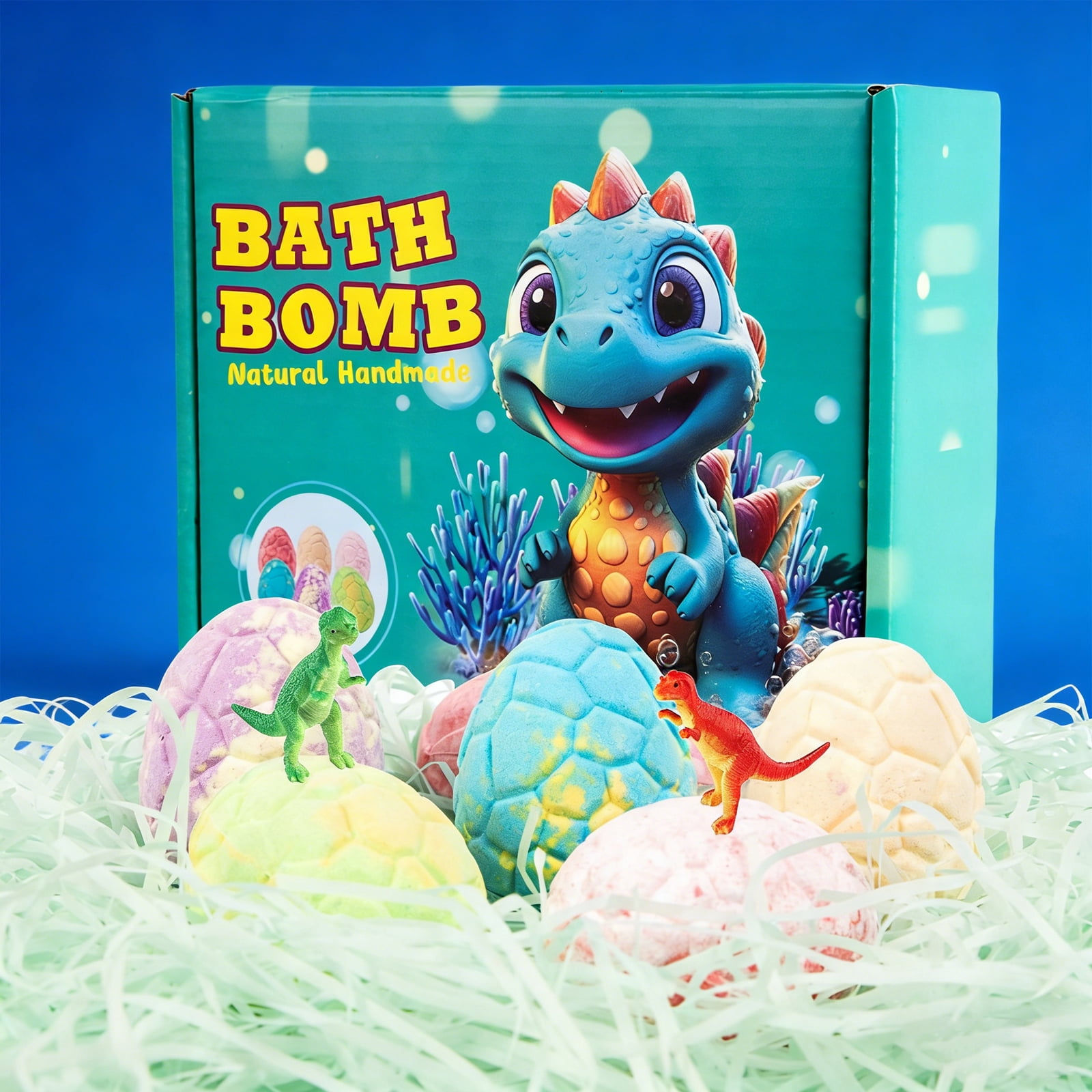 Dino Egg Bath Bombs with Surprise Inside, Colorful Fizzing Bath Bombs ...