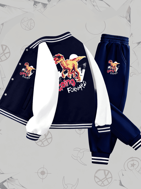 Dino Forward Tracksuit Varsity Jacket set funny boys black machine ...