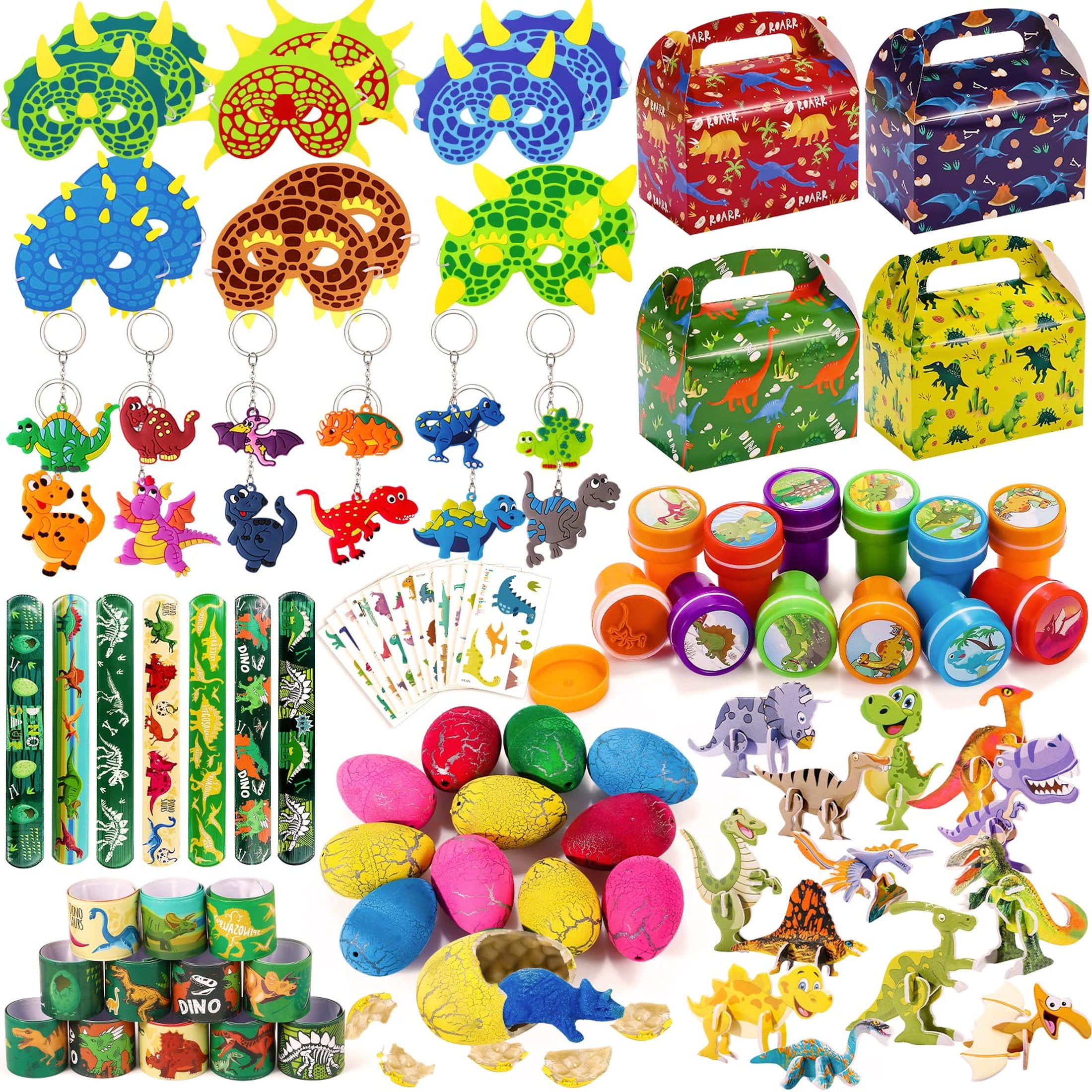 Dino Fun Pack: Dinosaur Party Favors with Eggs, Model Puzzle, Stampers ...