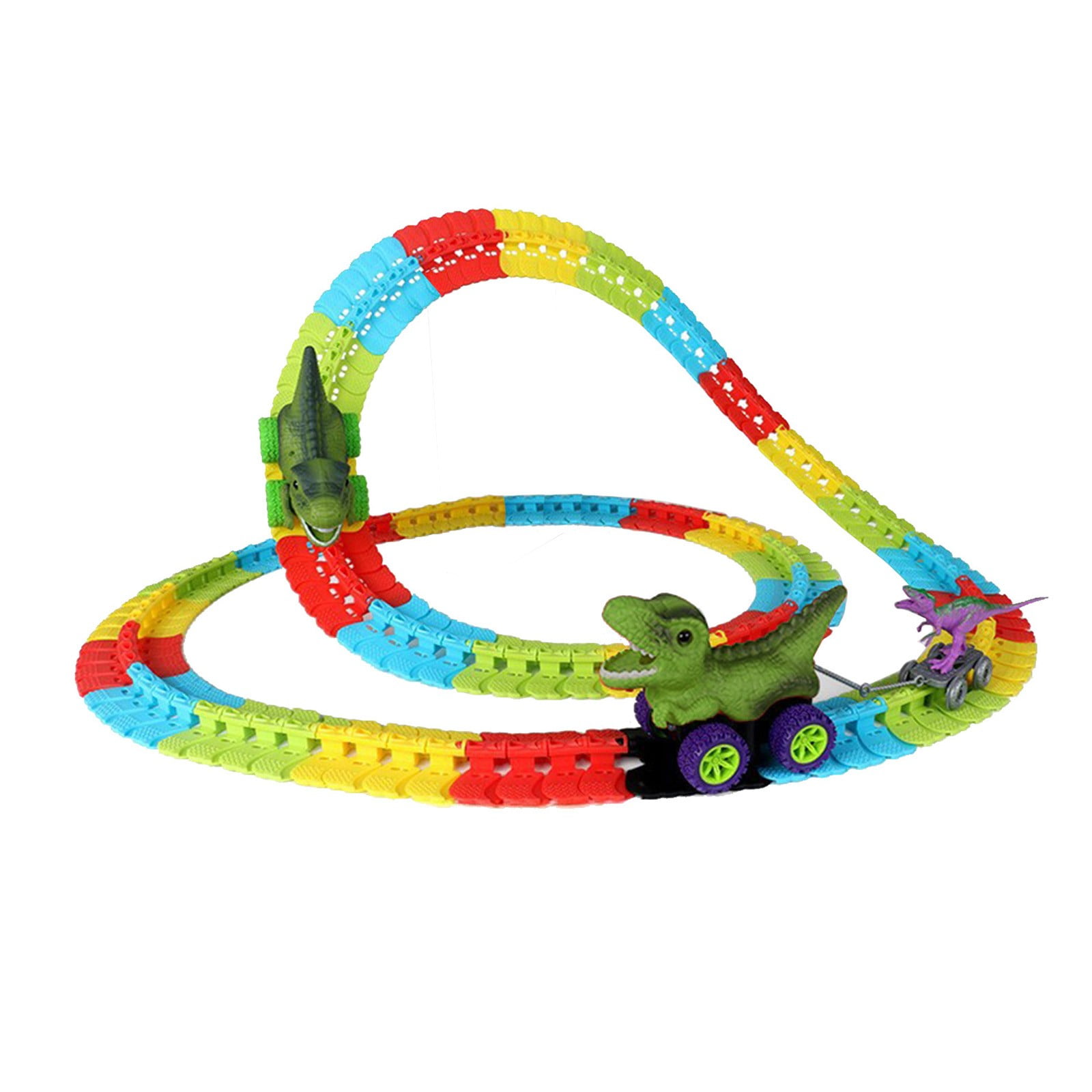 Dino Gravity Car Track Set, The Anti-Gravity Dinosaur Car with Lights ...