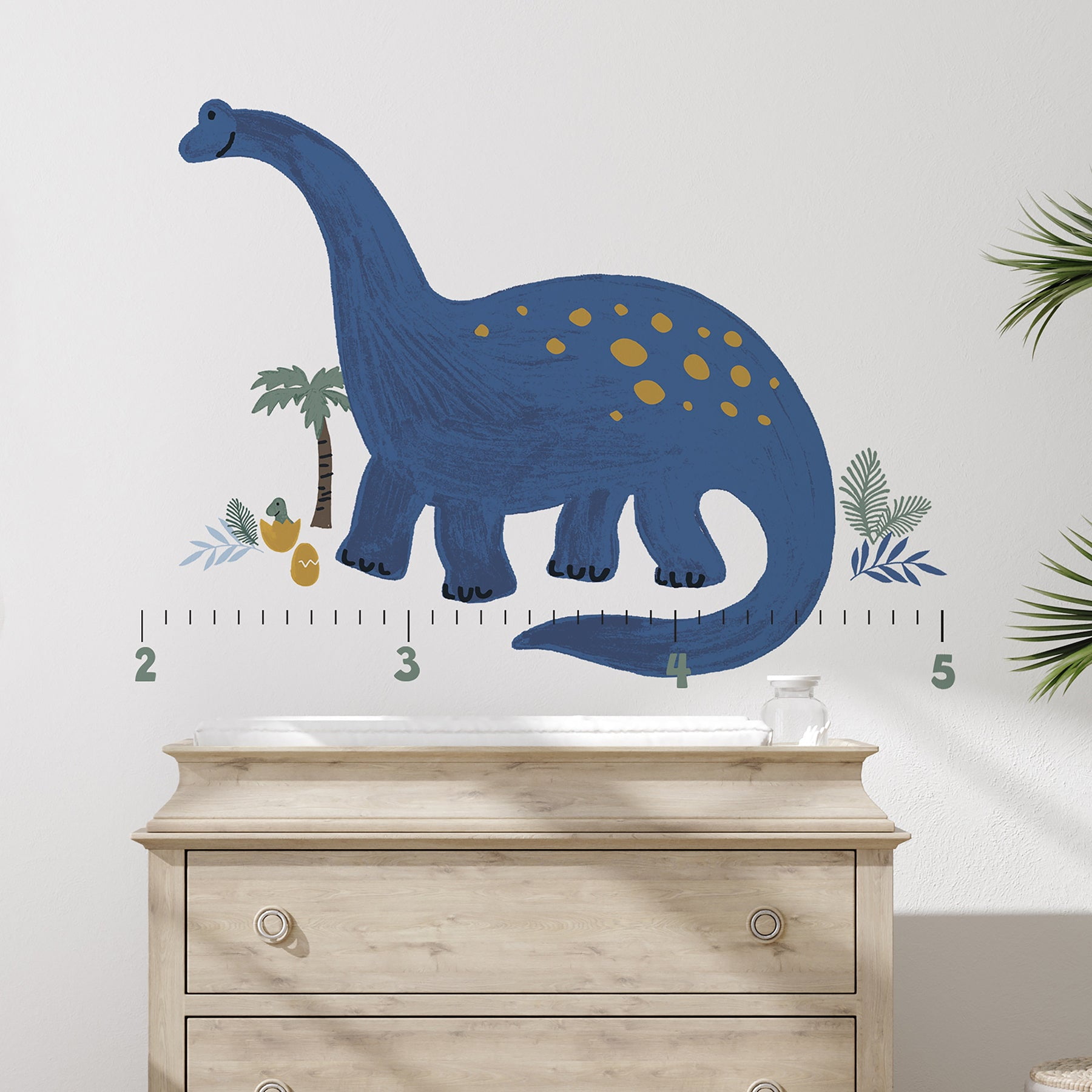 Dino Growth Chart Blue Wall Decals - Walmart.com