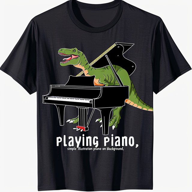 Dino Keys: Tyrannosaurus on Piano A playful design featuring a TRex ...